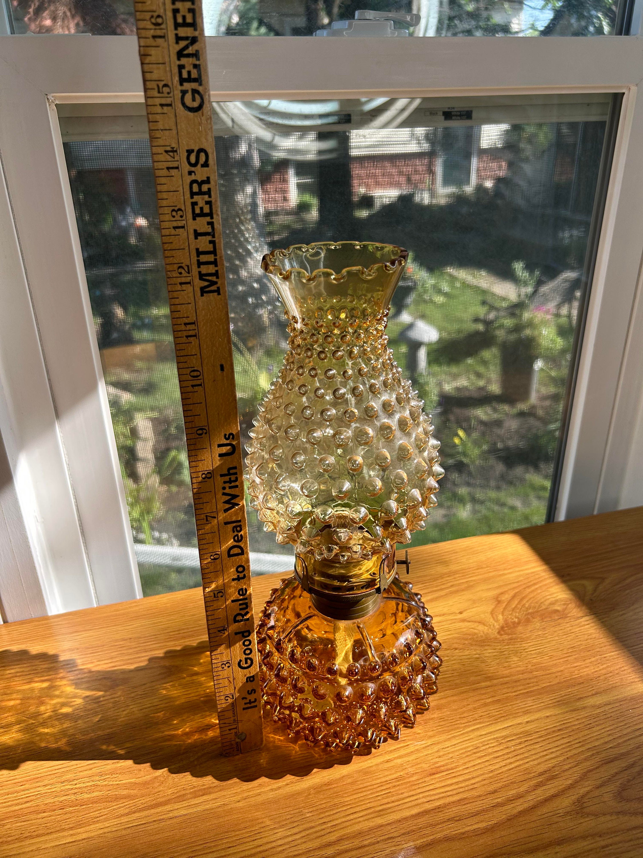 Vintage Imperial Glass Hobnail Pattern Oil Lamp CHIPPED - Etsy