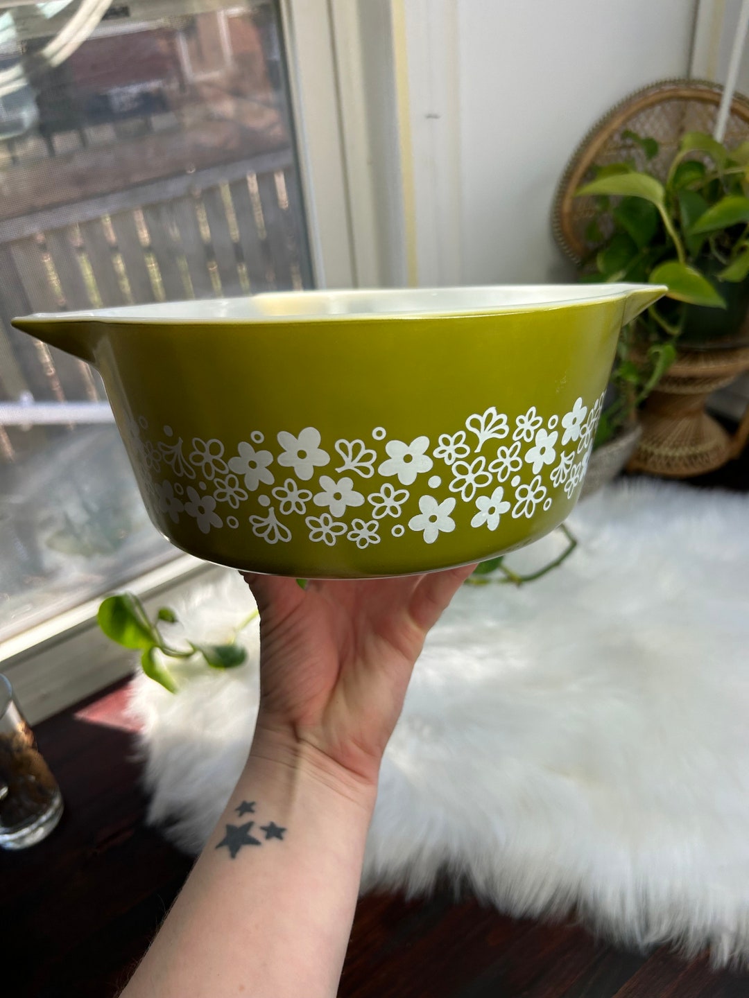 Vintage Crazy Daisy Pyrex Spring Blossom Flowers Glass Fall Autumn ...