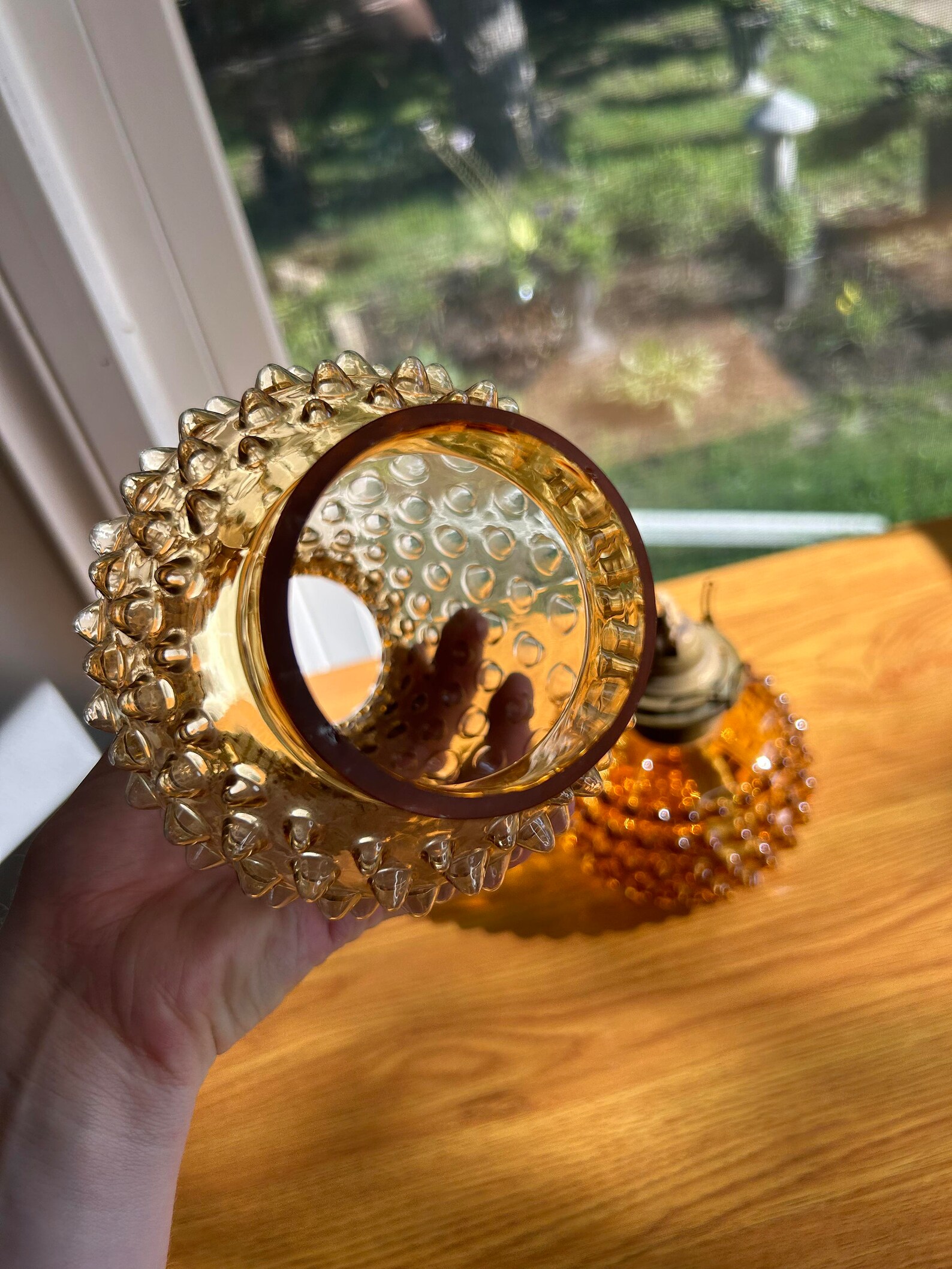 Vintage Imperial Glass Hobnail Pattern Oil Lamp CHIPPED - Etsy Canada