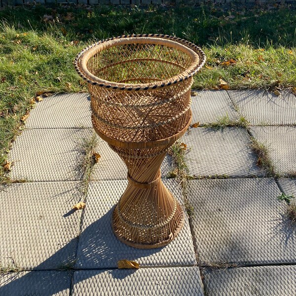 Tall Wicker Planter - Etsy