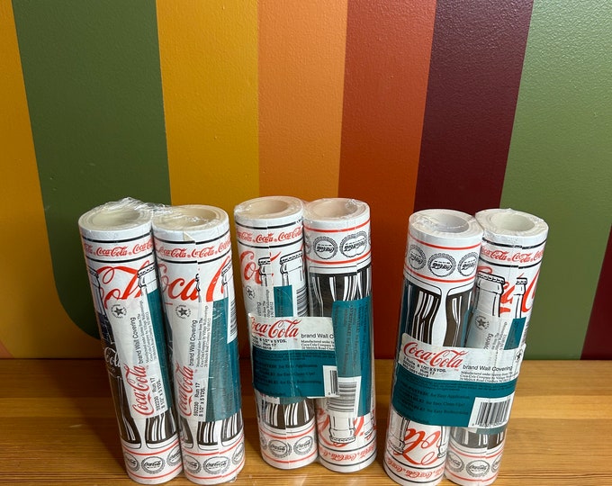 Vintage 90s Coca Cola Bottle Sealed Wall Paper Collectable New Old ...