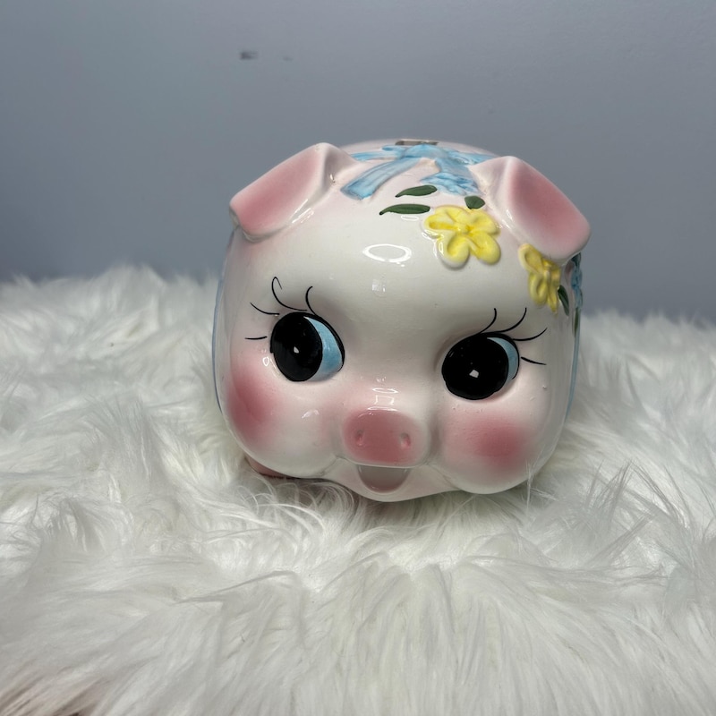 Large Vintage Ceramic Pig - Etsy