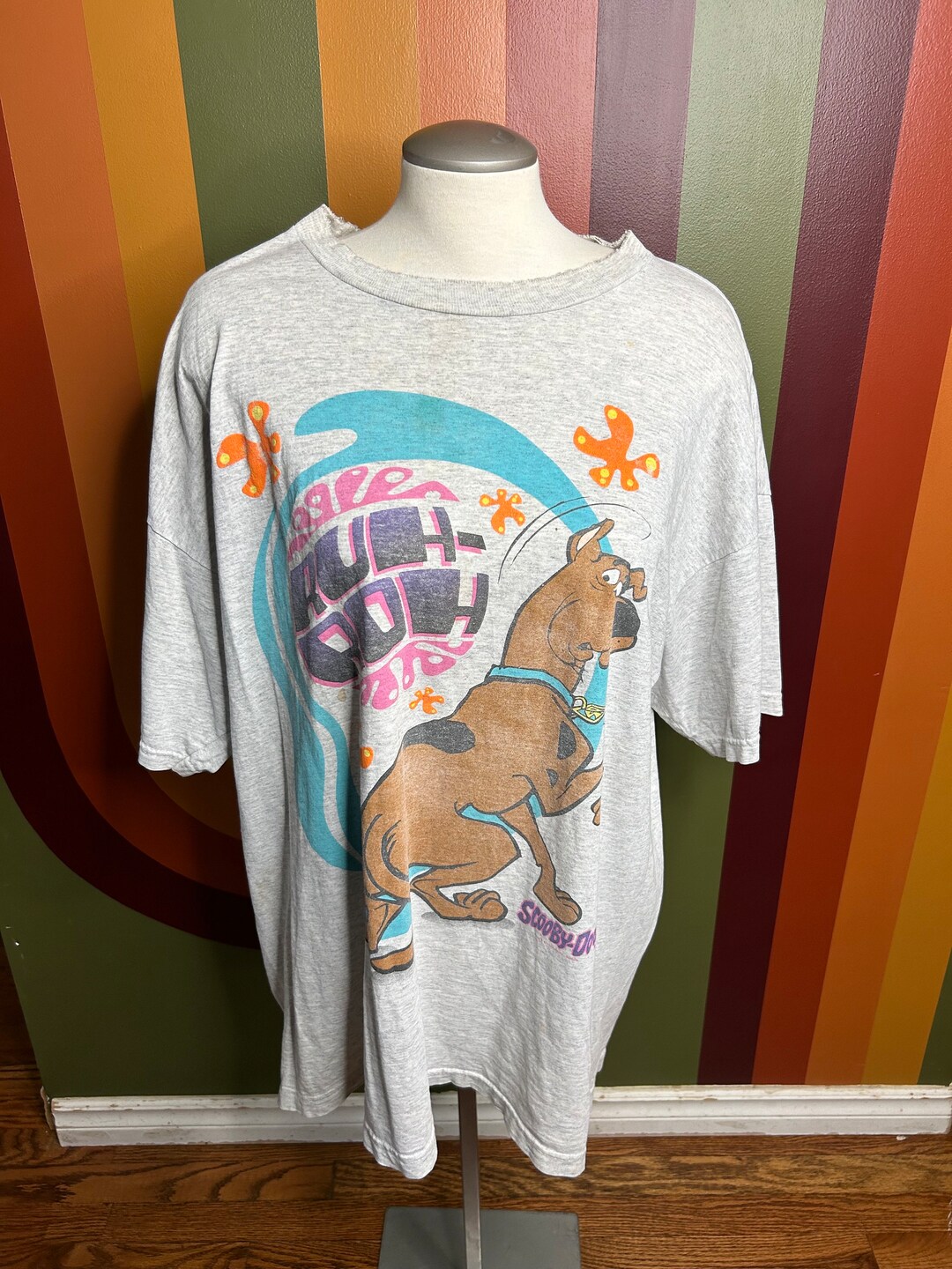 Vintage Ruh-roh Scooby Doo Tshirt Grey Ratted Vintage Condtion XL - Etsy