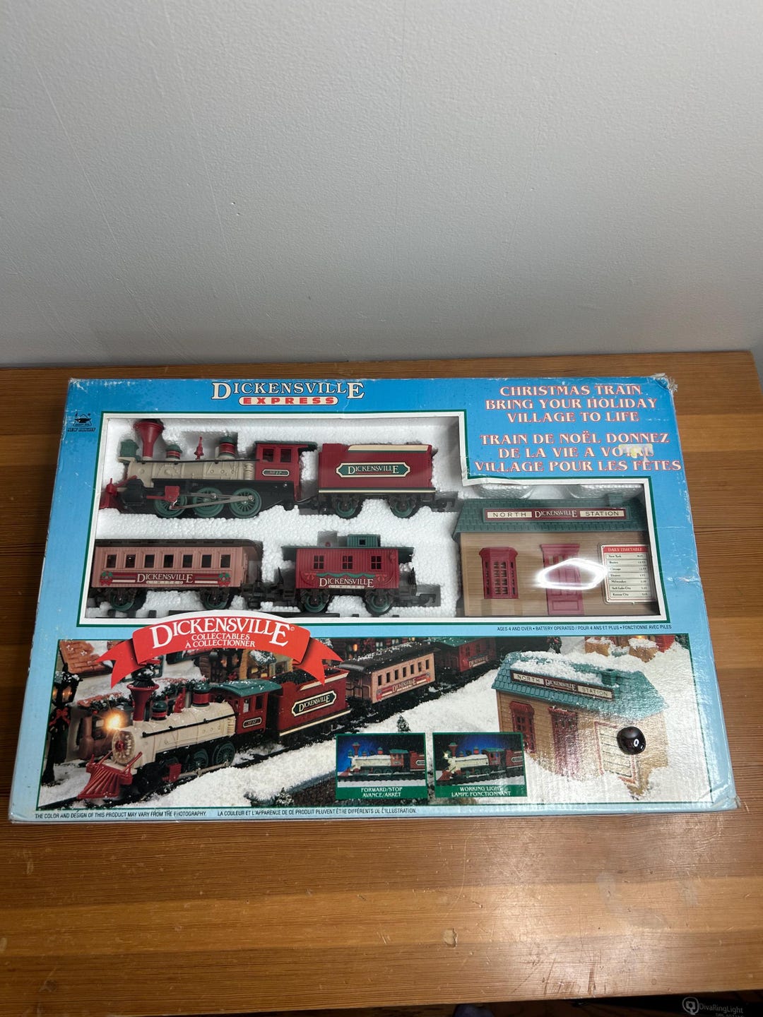 1990s Vintage New Bright Dickensville Collectable Christmas Train Set ...