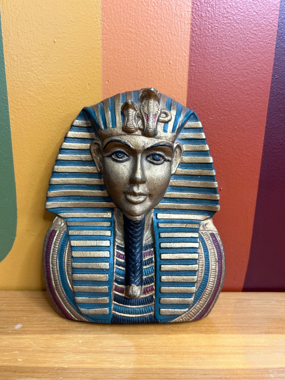 Vintage Cast Iron Egyptian King Tut Heavy Wall Hanging Decor Pharaoh - Etsy