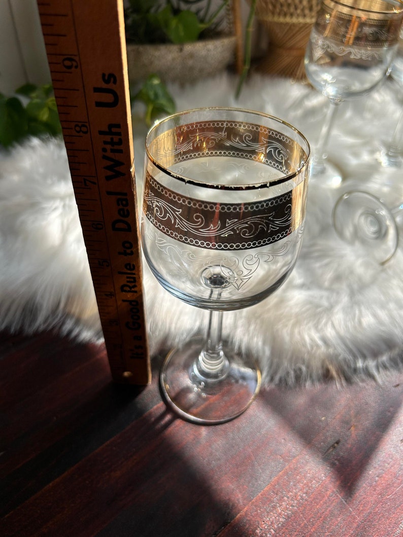 Gold Detail Wine Glasses Gold Rim With Unique Octagonal Stems - Etsy