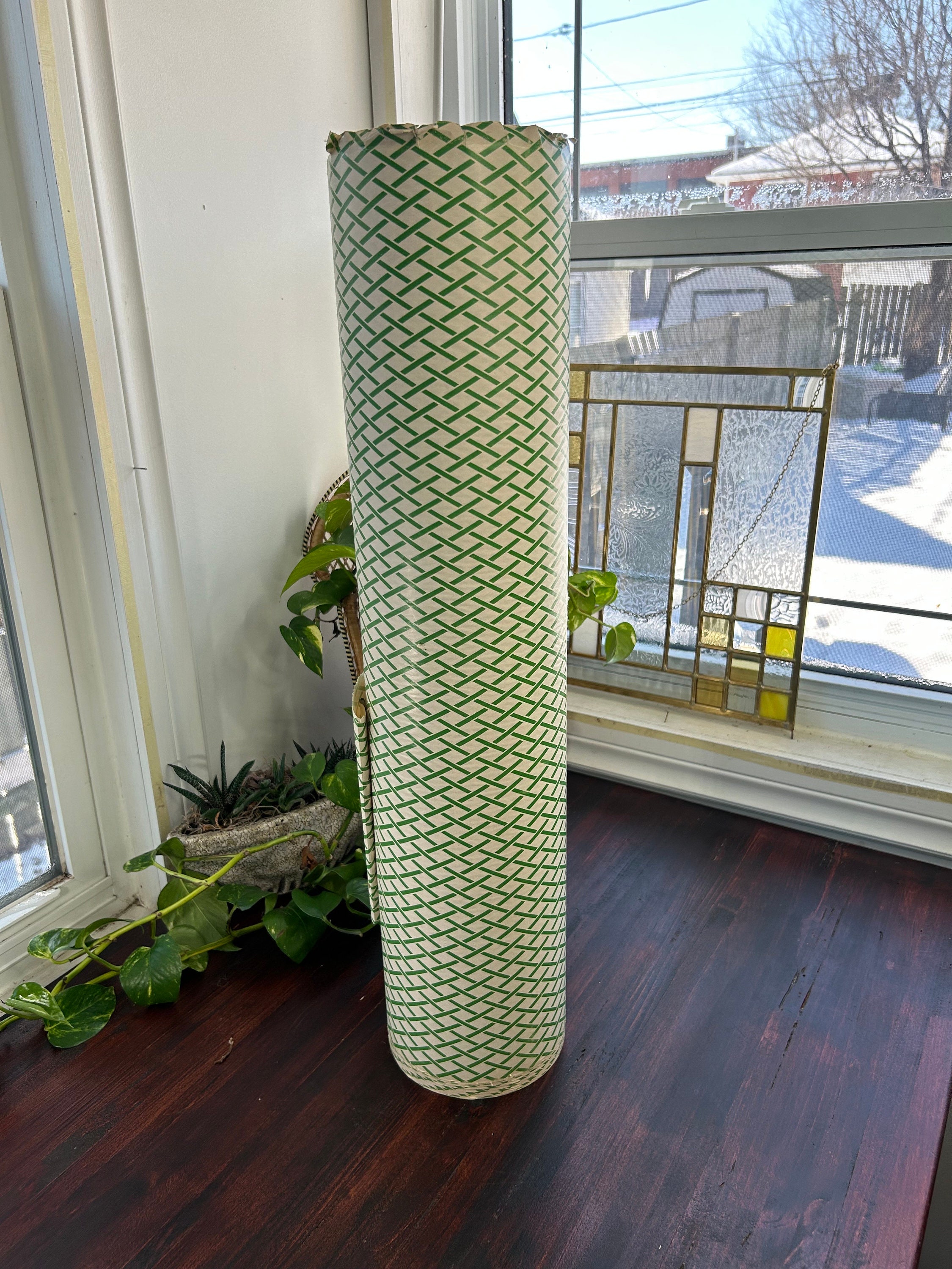 Vintage Department Store Green Wrapping Paper Stripe Christmas Retro ...