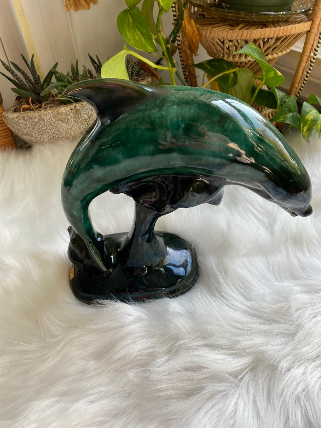 Vintage Canuck Canadian Pottery Dolphin Ceramic Drip Glaze - Etsy