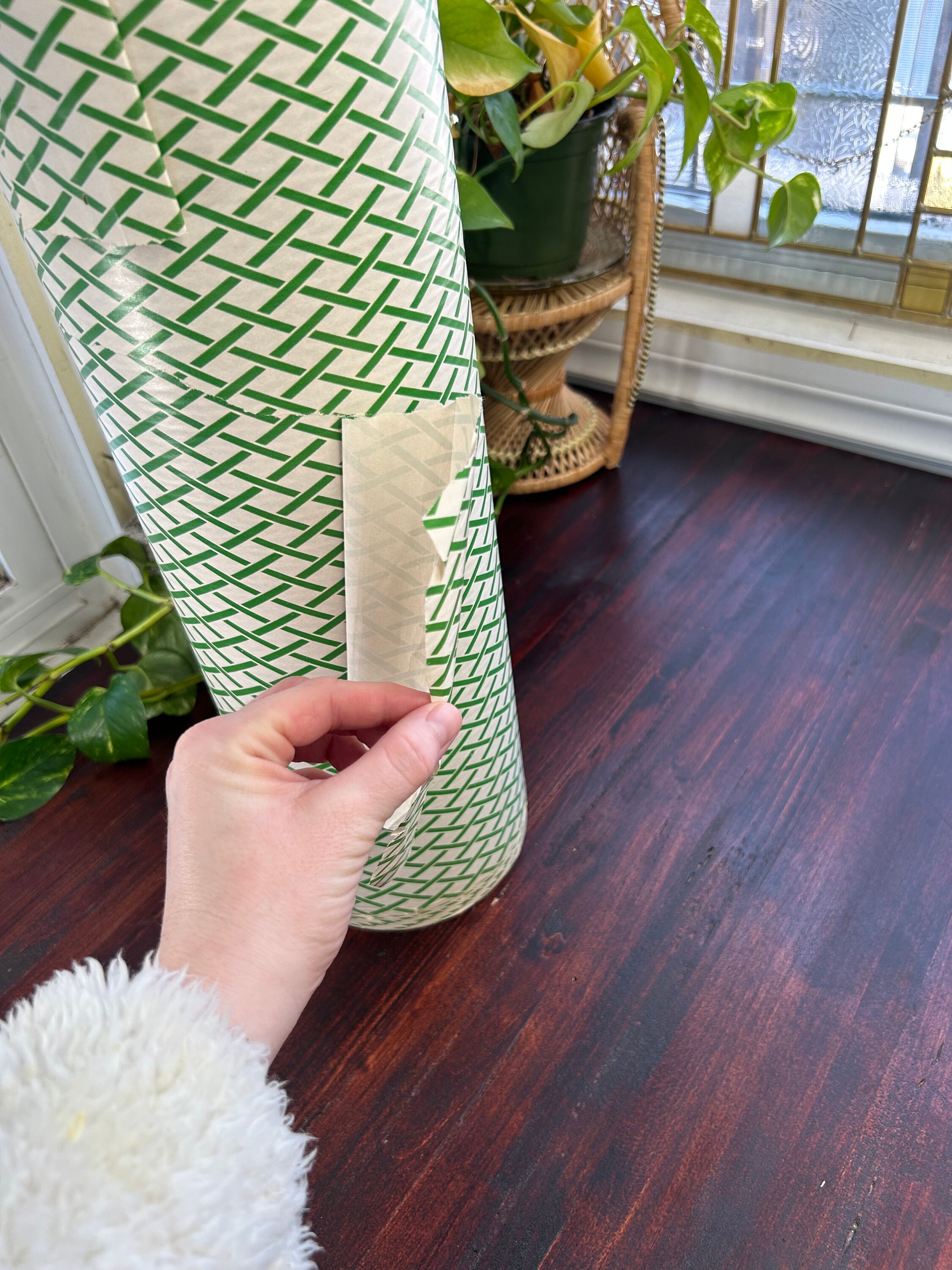 Vintage Department Store Green Wrapping Paper Stripe Christmas Retro ...