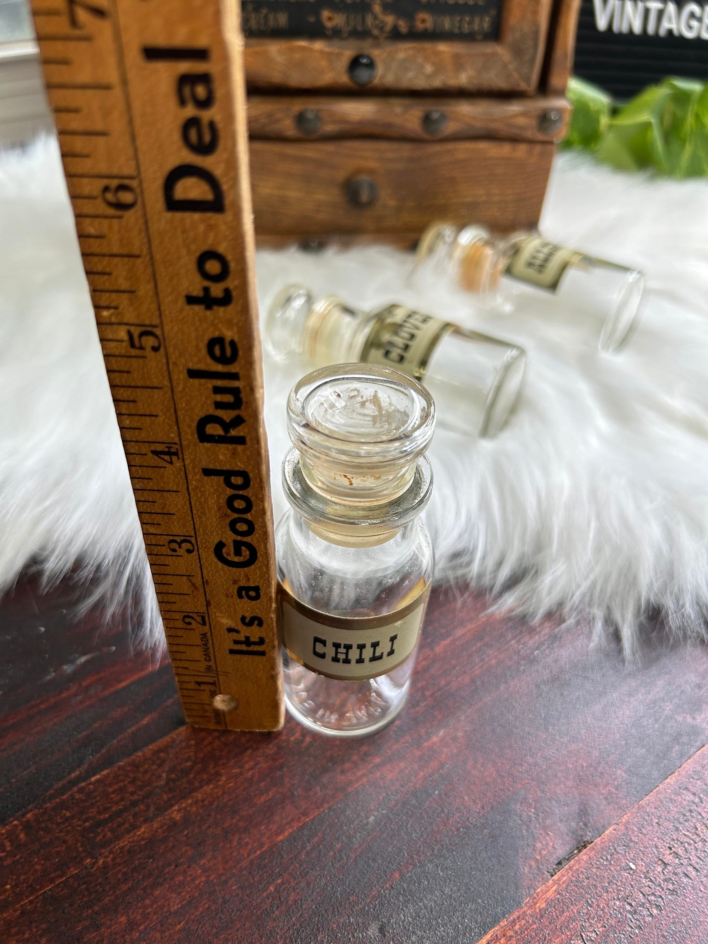 Vintage Wooden Spice Rack Grocery List Glass Bottles Kitchen - Etsy