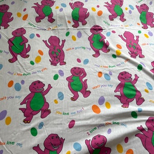 Vintage 1993 Barney Homemade Quilt and Top Sheet Purple Blanket Cozy - Etsy
