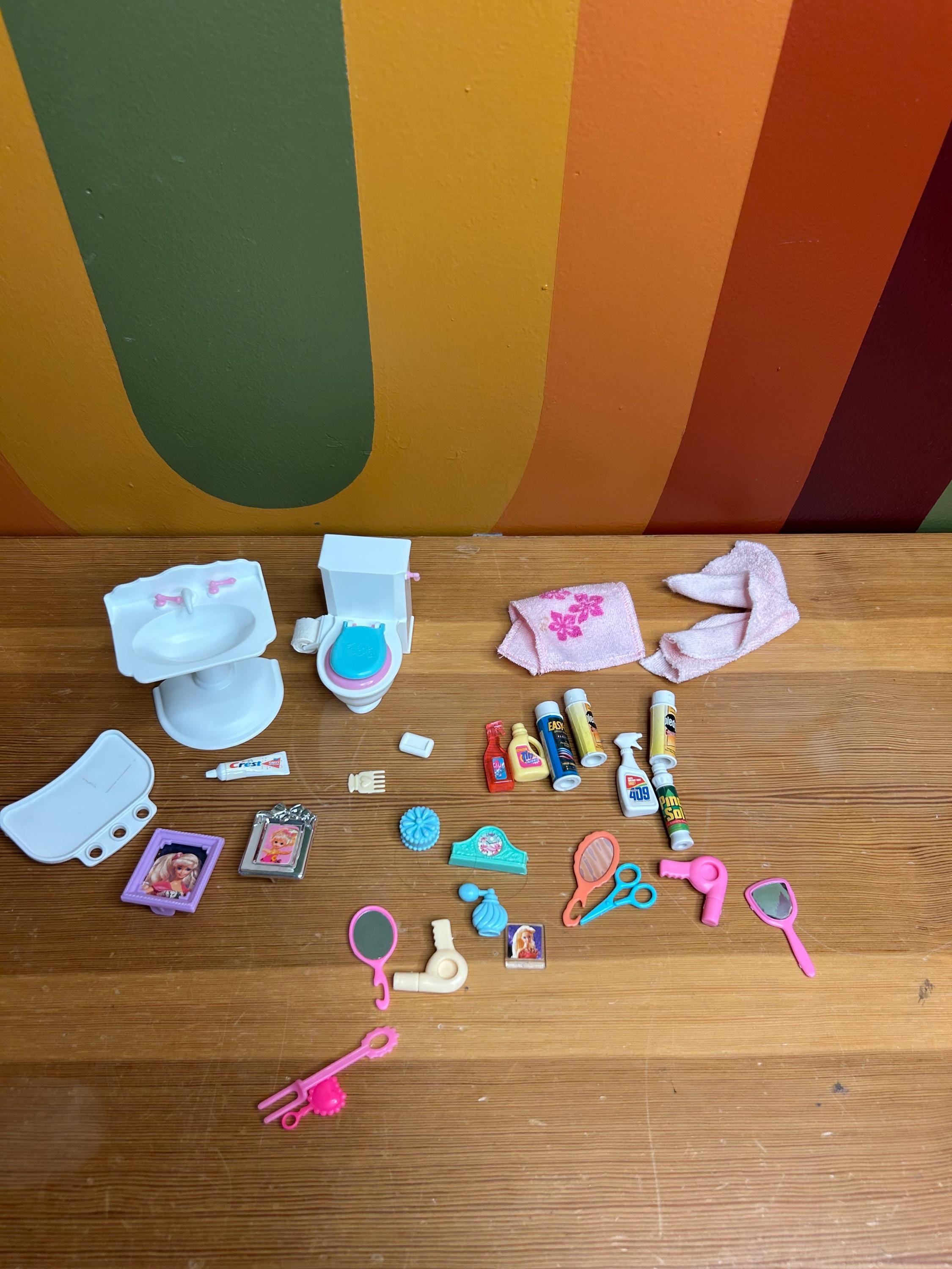 Vintage Y2K Barbie 90s Bathroom Lot Accessories Toilet Sink Cleaners ...