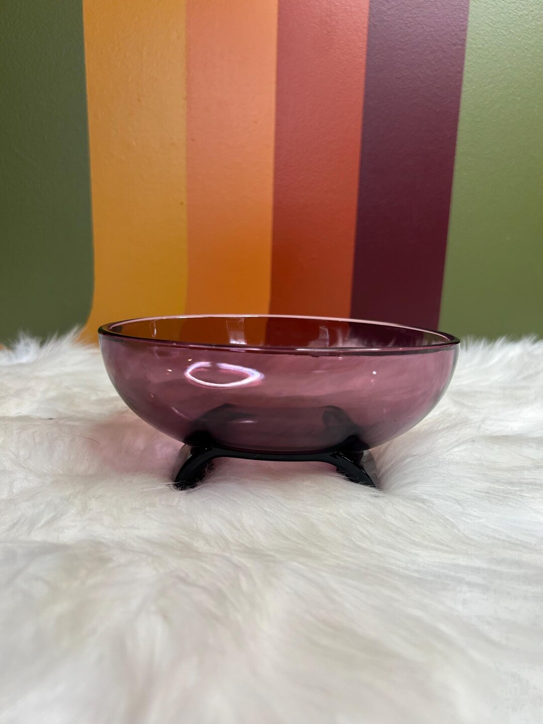 Purple Art Glass Hazel, Atlas, Purple, Amethyst Candy Dish Vintage ...