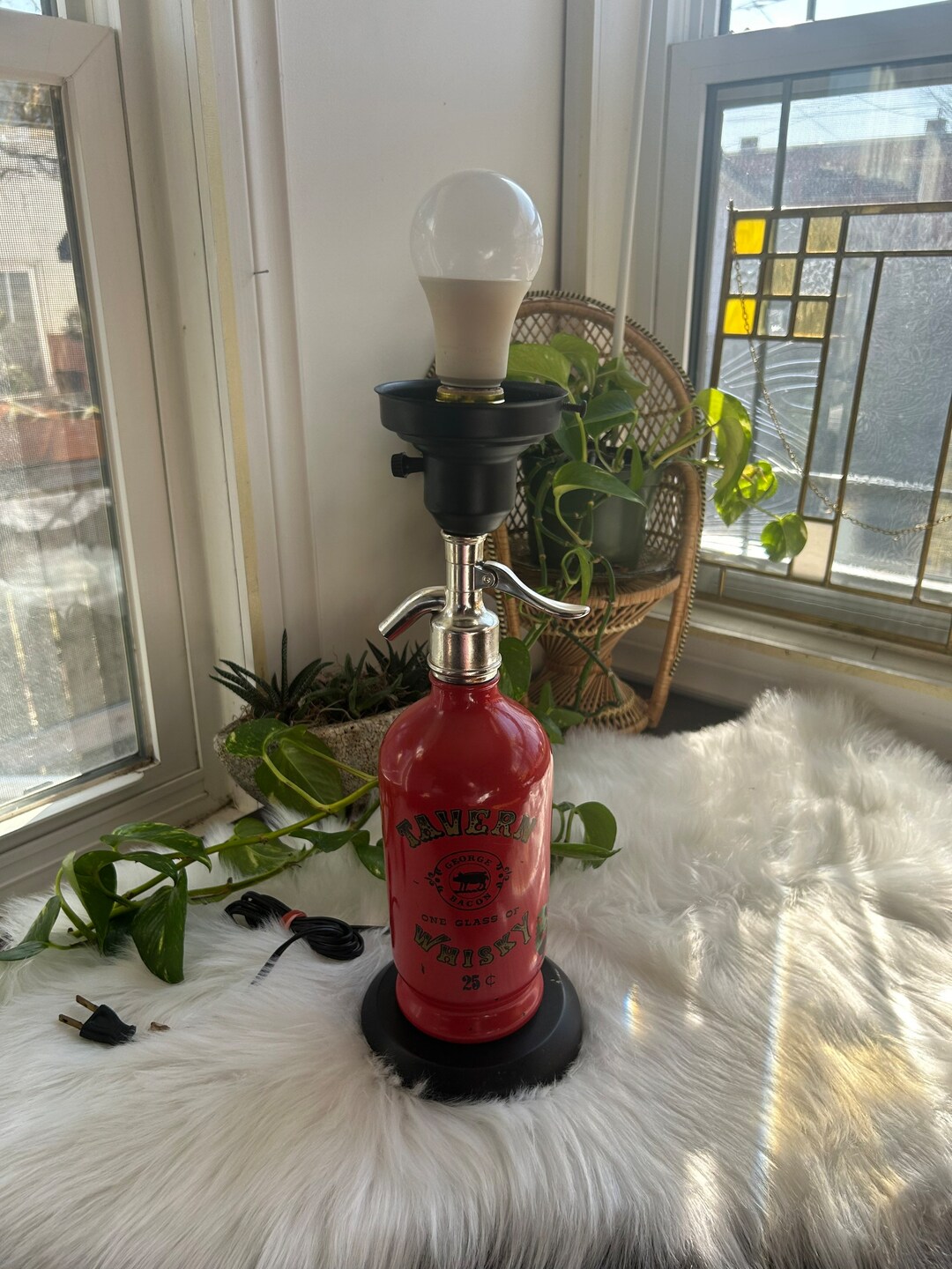 Vintage Tavern Whisky George Bacon Bottle Lamp Light Bar Red - Some ...