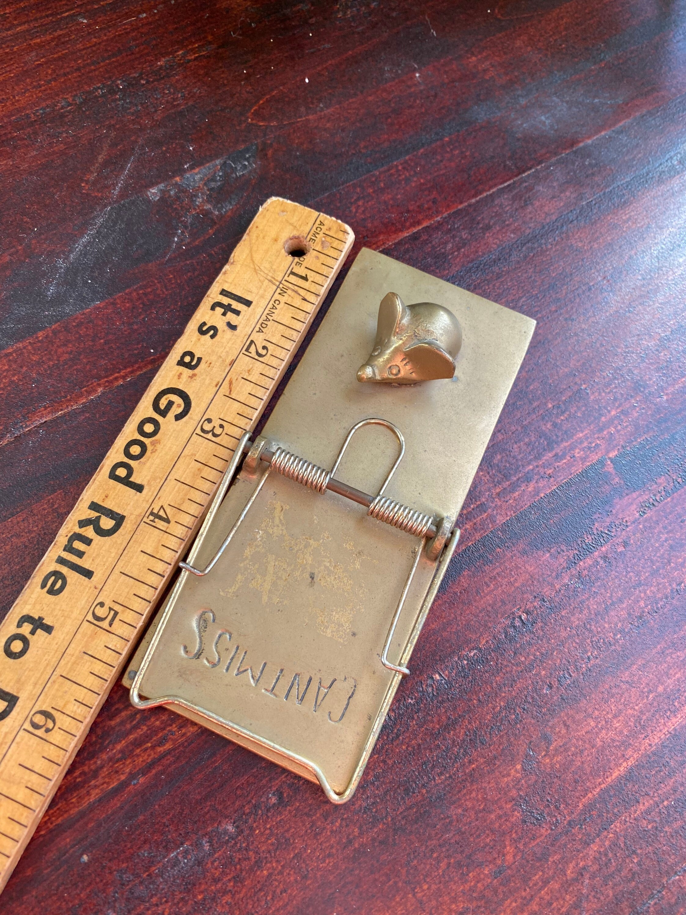 Vintage Brass Mini Mouse Trap cant Miss Business Card - Etsy