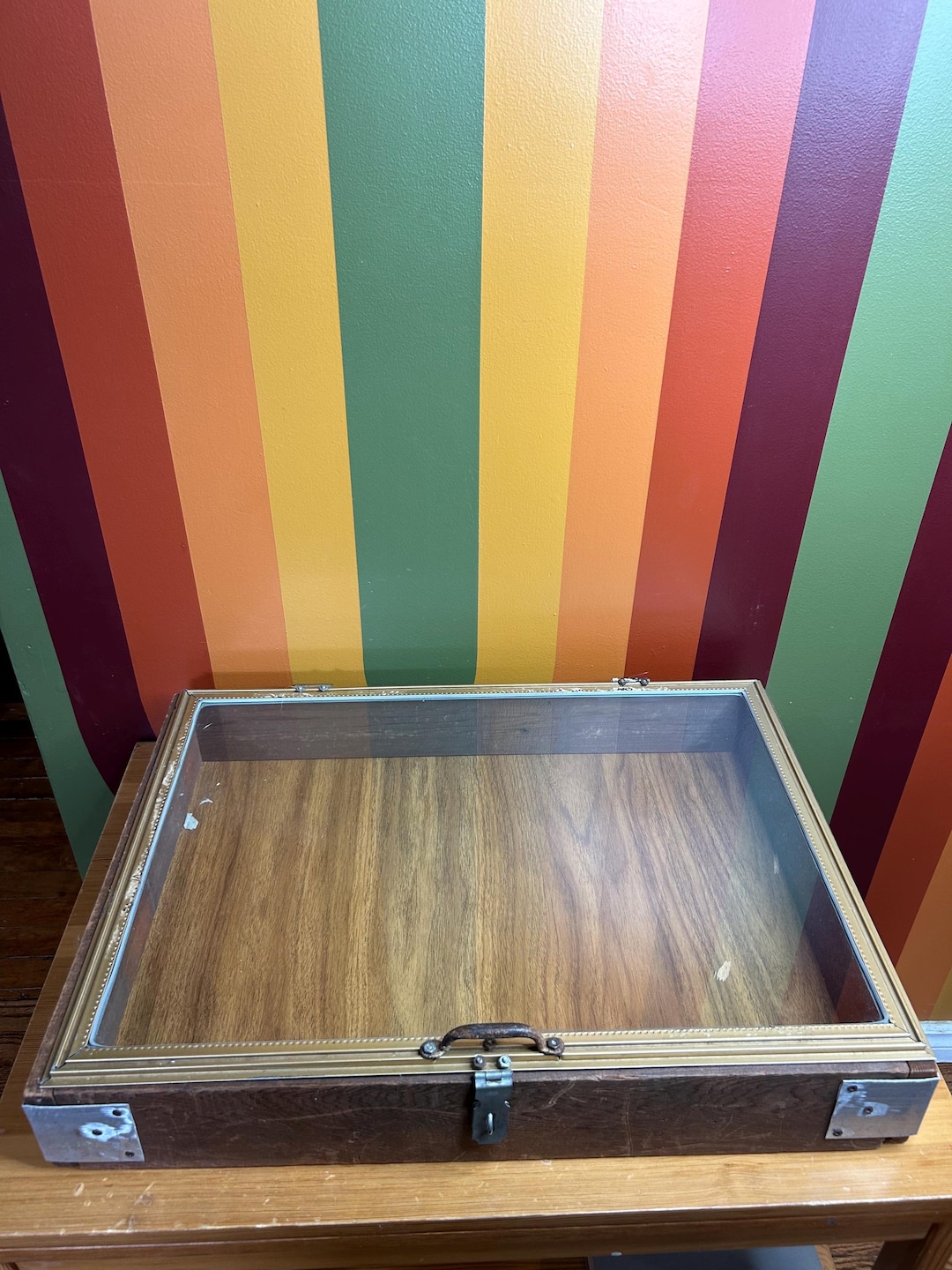 Wooden Vintage Shadow Box Show Box Glass Lid Lockable - Etsy