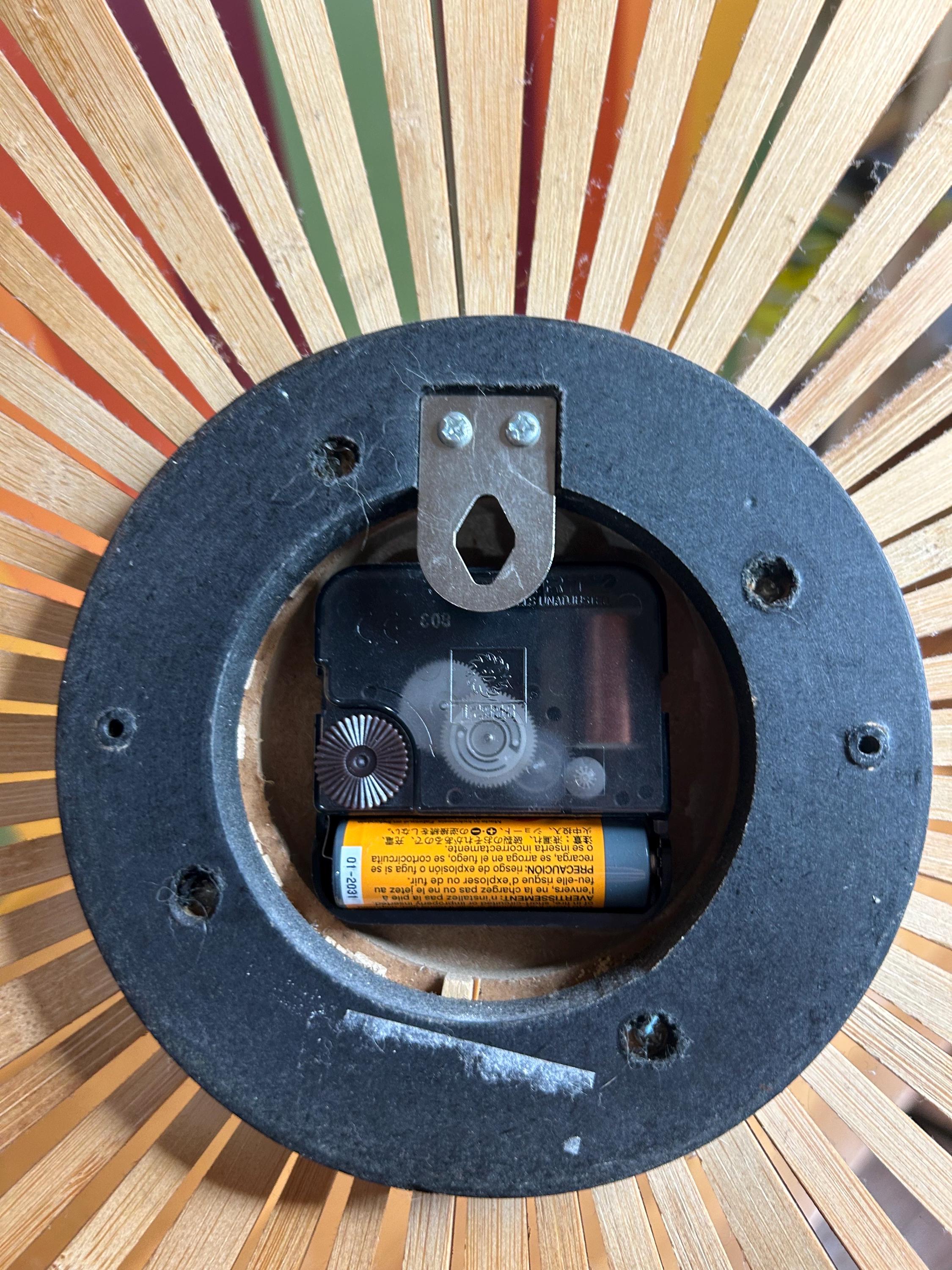 MCM Mid Century Modern Style Wooden Spike Clock Battery - Etsy