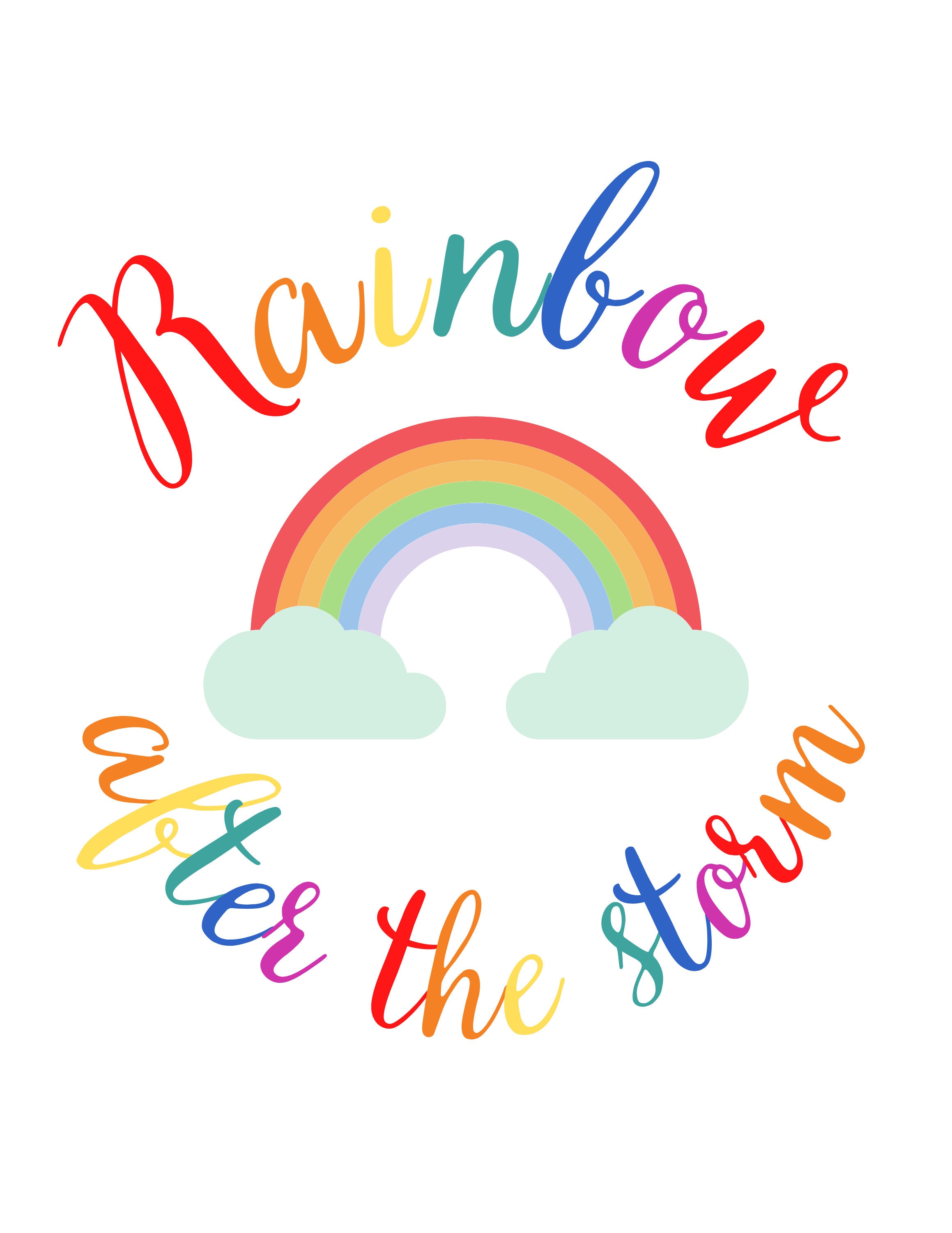 Rainbow Baby - After the Storm Digital Download - PNG - PDF - Wall Art ...