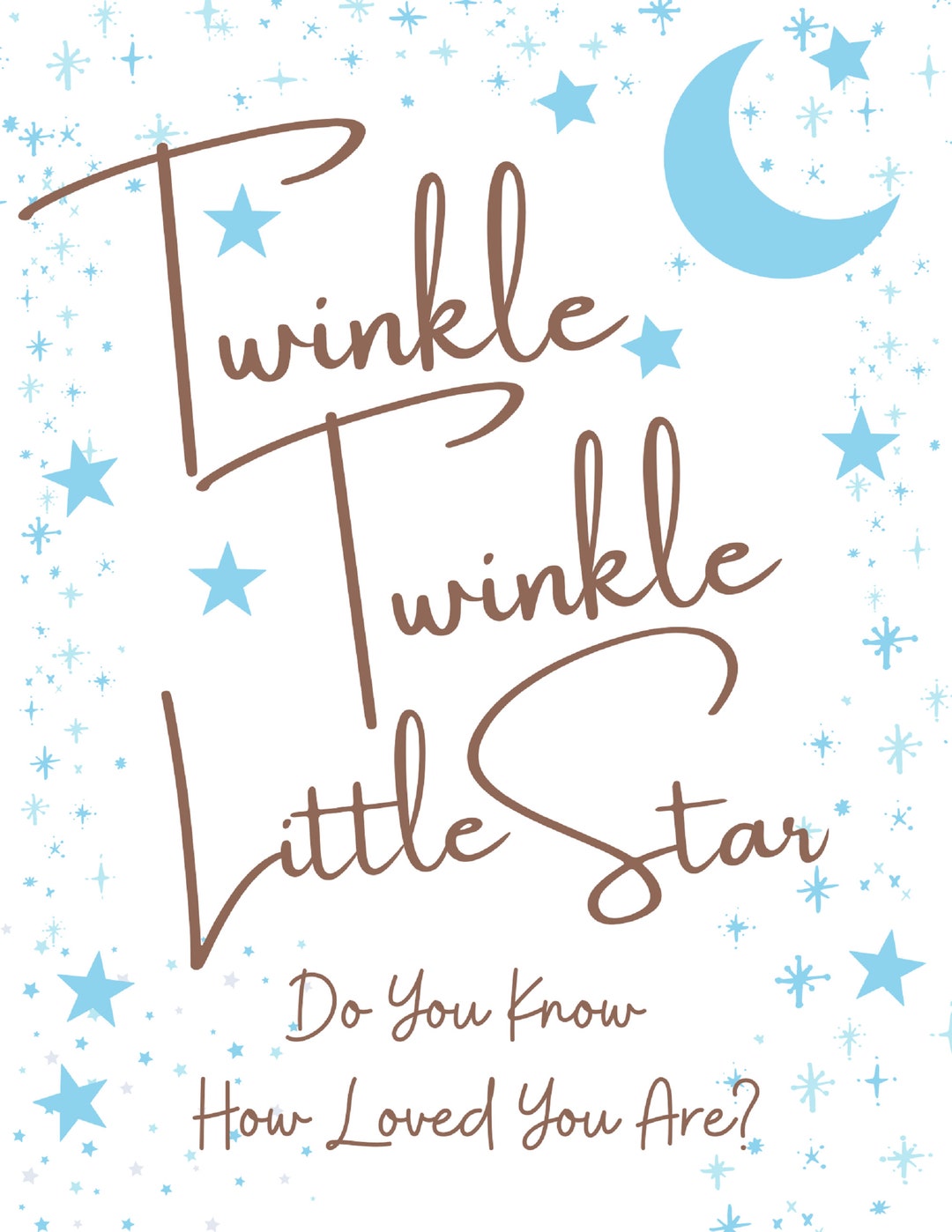 Twinkle Twinkle Little Star Digital Download - PDF - PNG - Digital ...