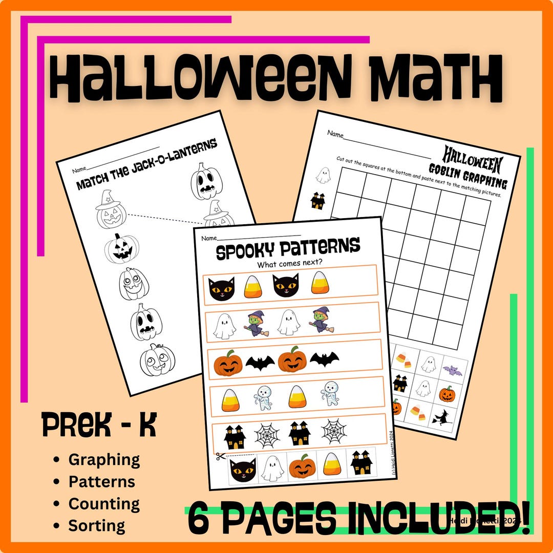 PRESCHOOL HALLOWEEN MATH Bundle - Etsy