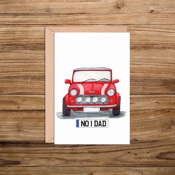 Best/no 1 Dad Number Plate Mini Cooper Car Illustration Card / - Etsy