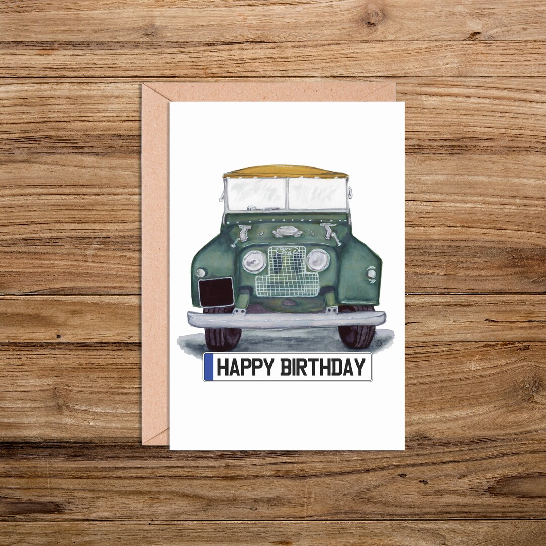 Happy Birthday Land Rover /number Plate Card/true Classic / Birthday ...