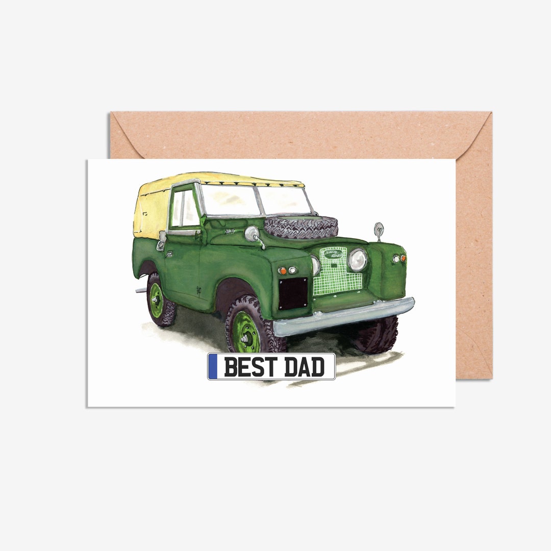 Best Dad Land Rover Series 2a Number Plate Card / Birthday Cards ...