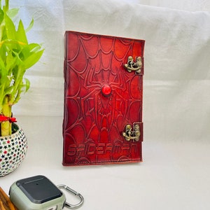 Set of 2 Handmade Leather Spider Man Journal Writing Blank Diary Chef ...