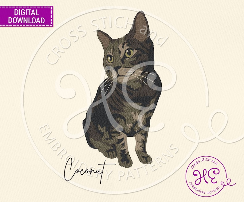 Tabby Cat Embroidery Designs, Machine Embroidery Pattern, Digital ...