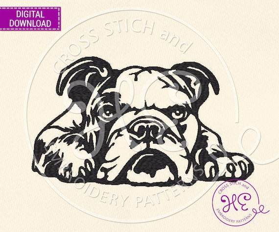 English Bulldog Embroidery Designs Embroidery Pattern for - Etsy