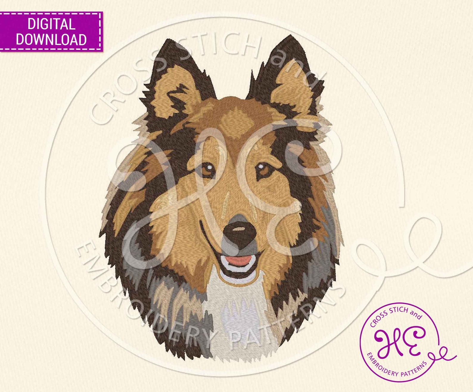 Shetland Sheepdog Embroidery Design, Machine Embroidery Pattern ...