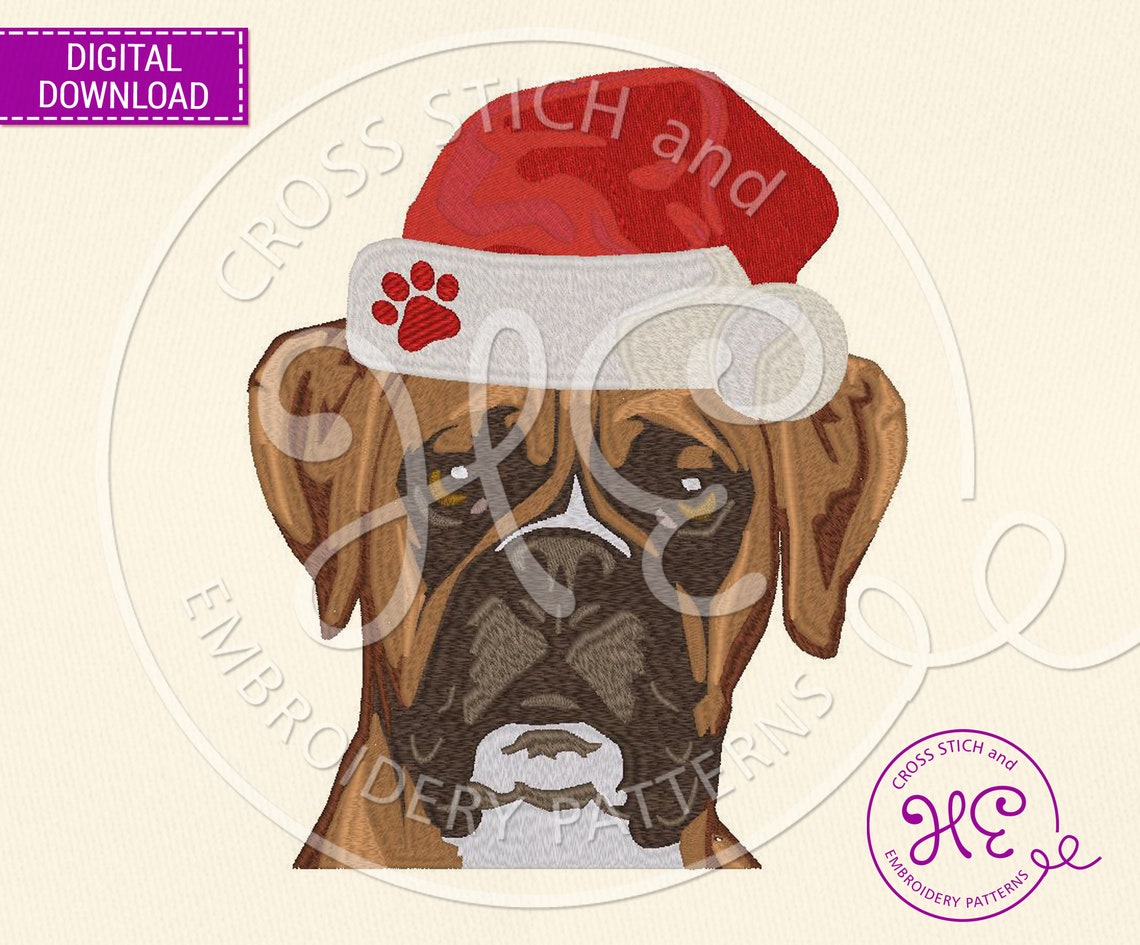 Christmas Dog Embroidery Design Machine Embroidery Pattern | Etsy