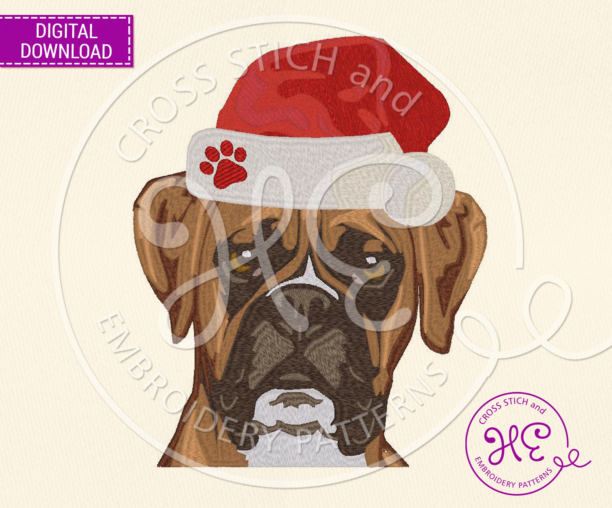 Christmas Dog Embroidery Design, Machine Embroidery Pattern, Download ...