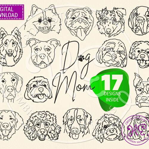 Dog Embroidery Design Dog Machine Embroidery Pattern Pet - Etsy