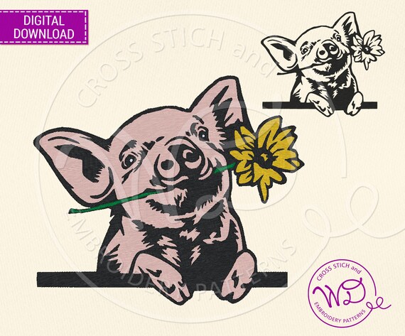 Pig Embroidery Designs for Machine Embroidery Pattern - Etsy