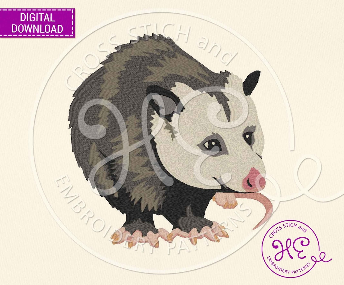 Opossum Embroidery Design Pattern for Machine Download Cute - Etsy