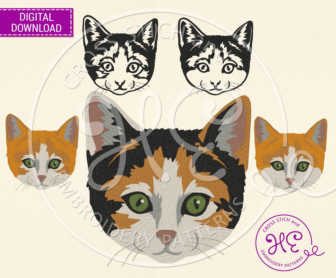 Calico Cat Embroidery Designs, Machine Embroidery Pattern, Ukraine ...