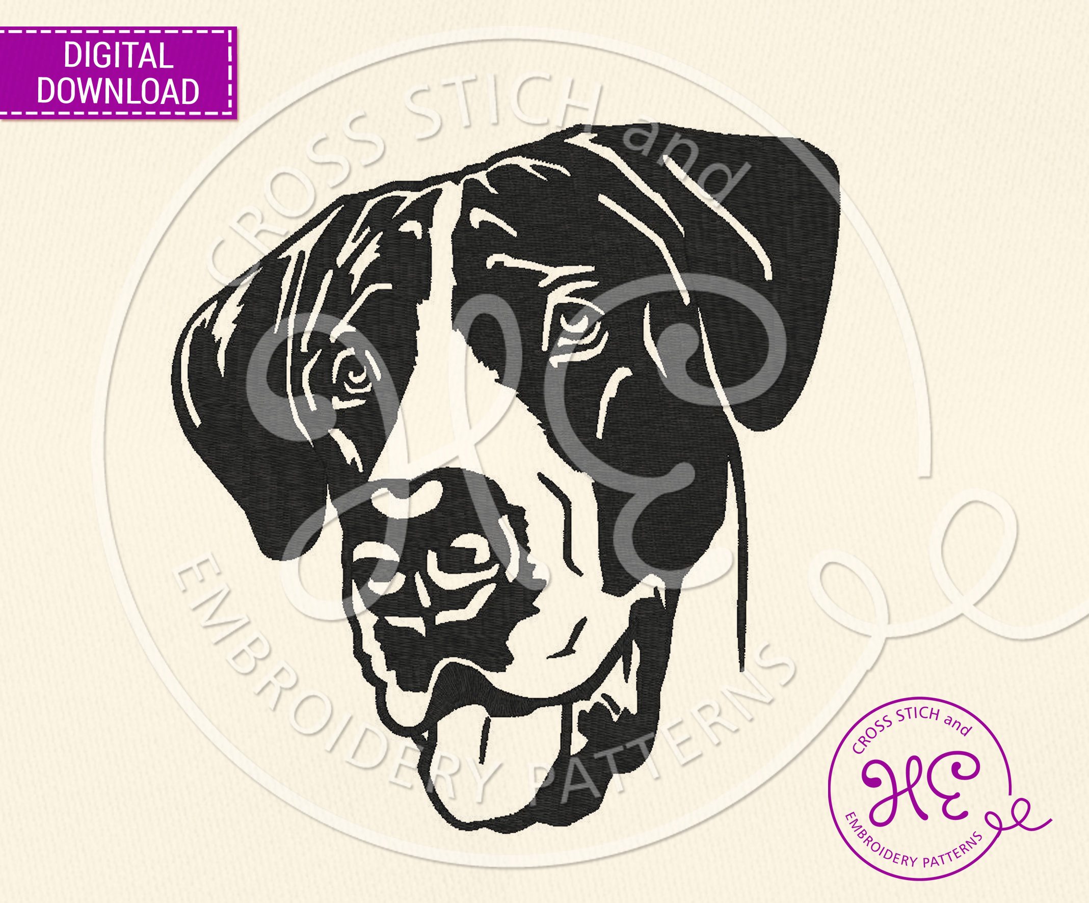 Great Dane Dog Embroidery Design Machine Embroidery Pattern | Etsy
