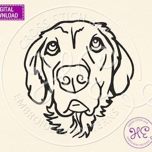 Golden Retriever Dog Outline Embroidery Designs, Embroidery Pattern for ...