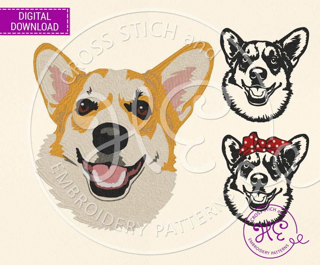 Corgi Dog Embroidery Designs, Machine Embroidery Pattern, Ukraine ...