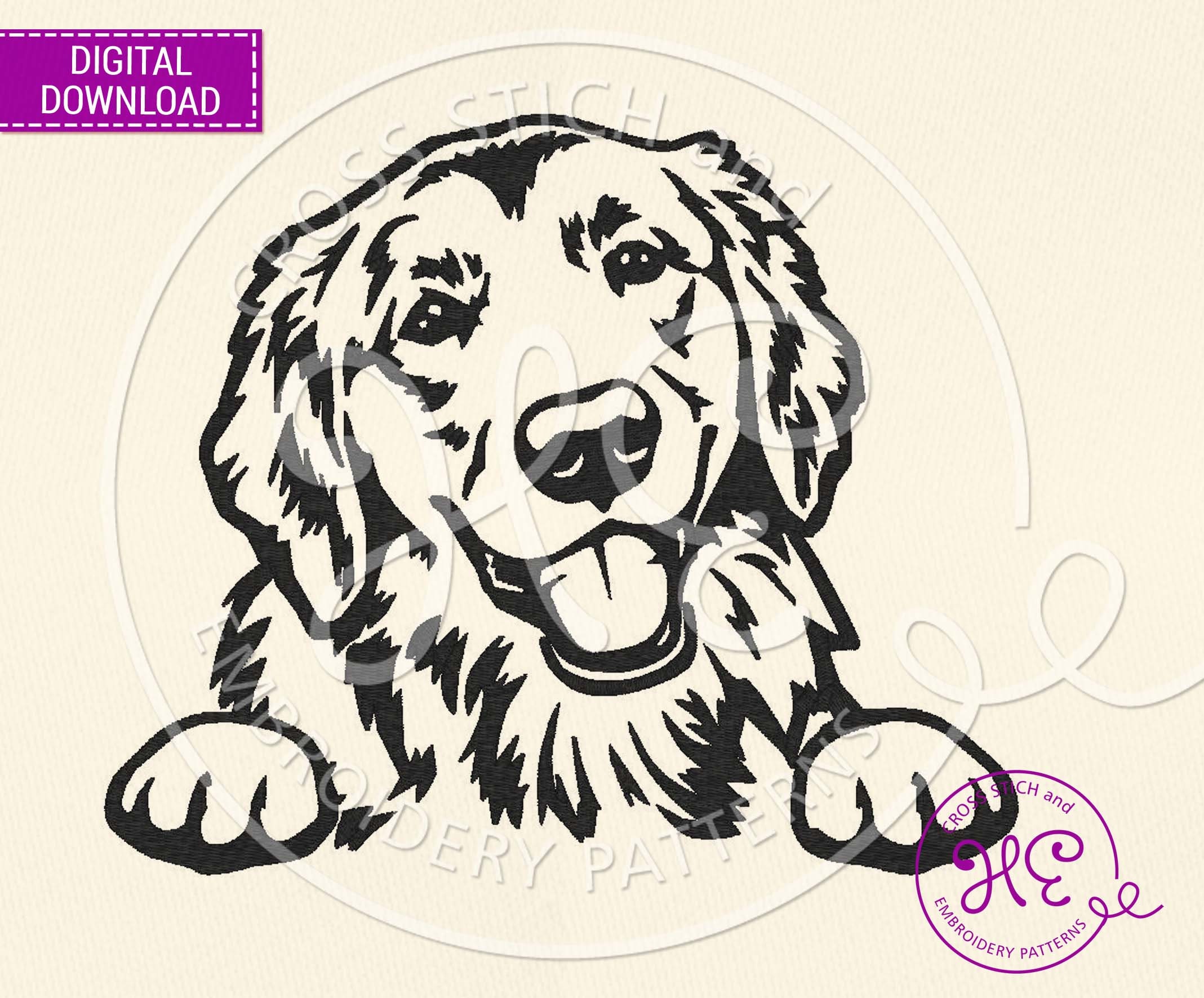 Golden Retriever Dog Embroidery Designs Machine Embroidery - Etsy