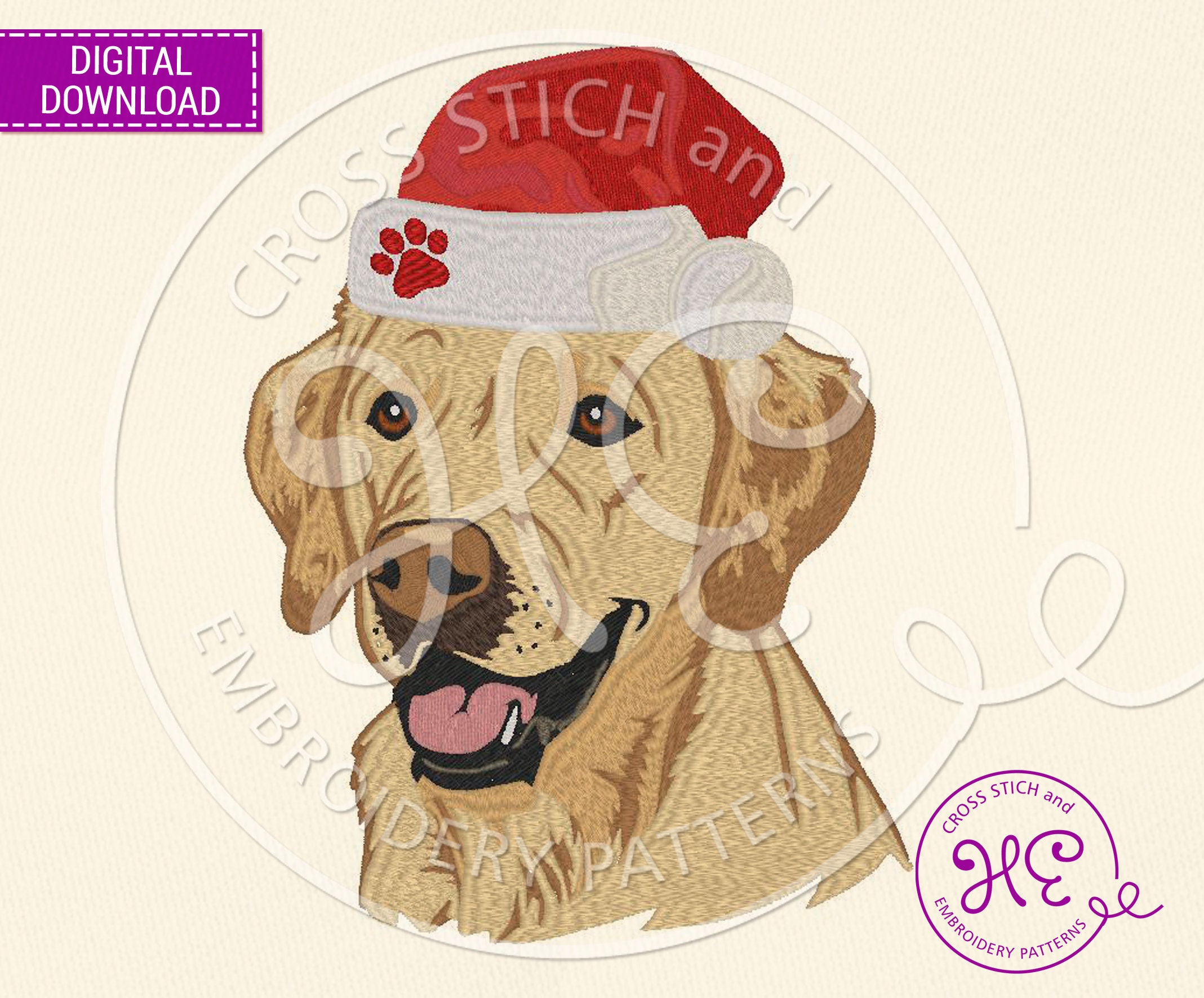 Christmas Dog Embroidery Design, Machine Embroidery Pattern, Download ...