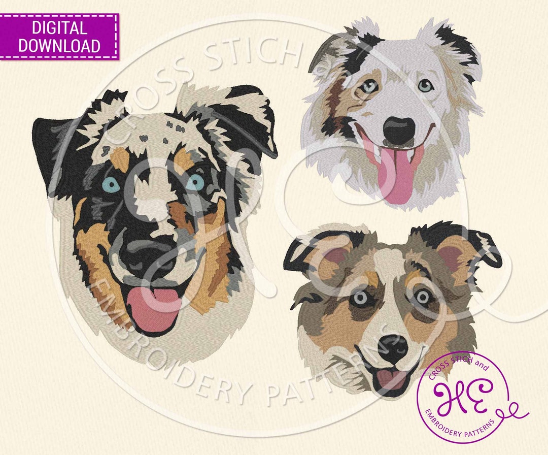 Australian Shepherd Embroidery Design, Machine Embroidery Pattern ...