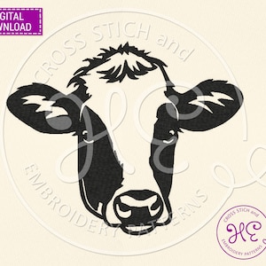 Cow Head Embroidery Design, Pattern for Machine, Download, Dairy ...