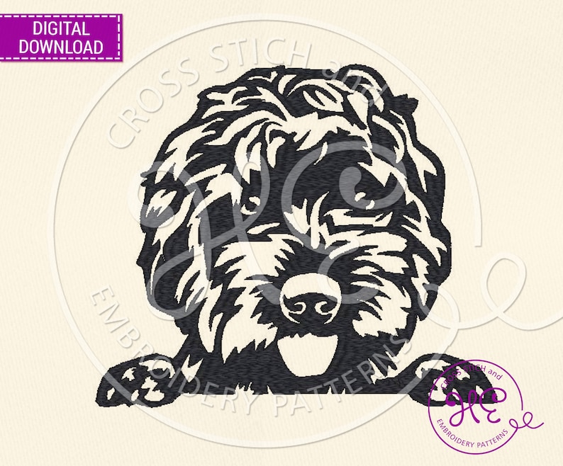 Labradoodle Dog Embroidery Designs, Machine Embroidery Pattern, Instant ...