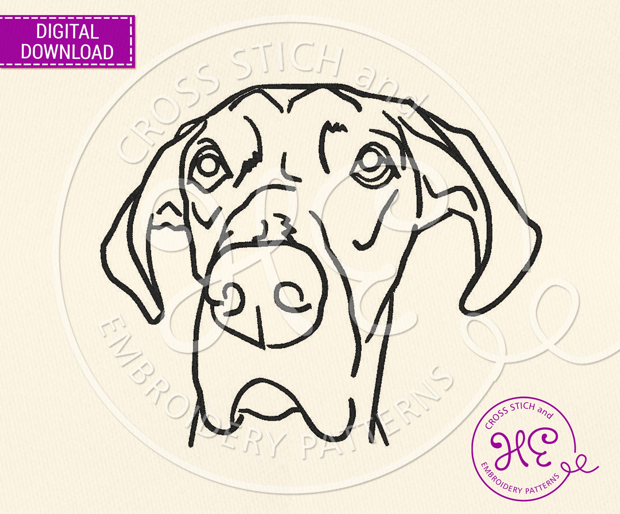 Great Dane Dog Embroidery Design Machine Embroidery Pattern | Etsy