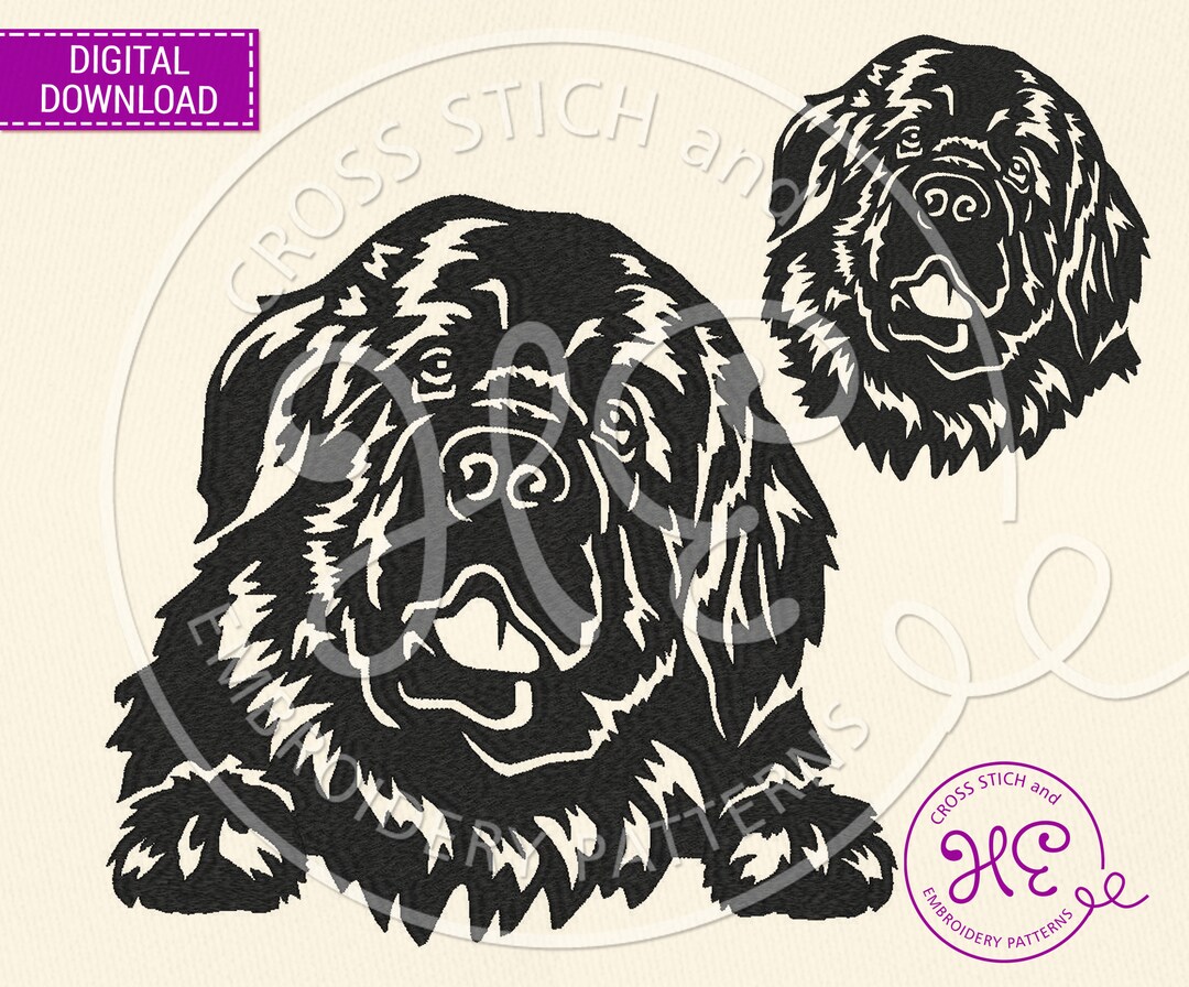 Newfoundland Dog Embroidery Design, Machine Embroidery Pattern ...