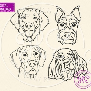 Dog Embroidery Design Bundle, Machine Embroidery Pattern, Instant ...