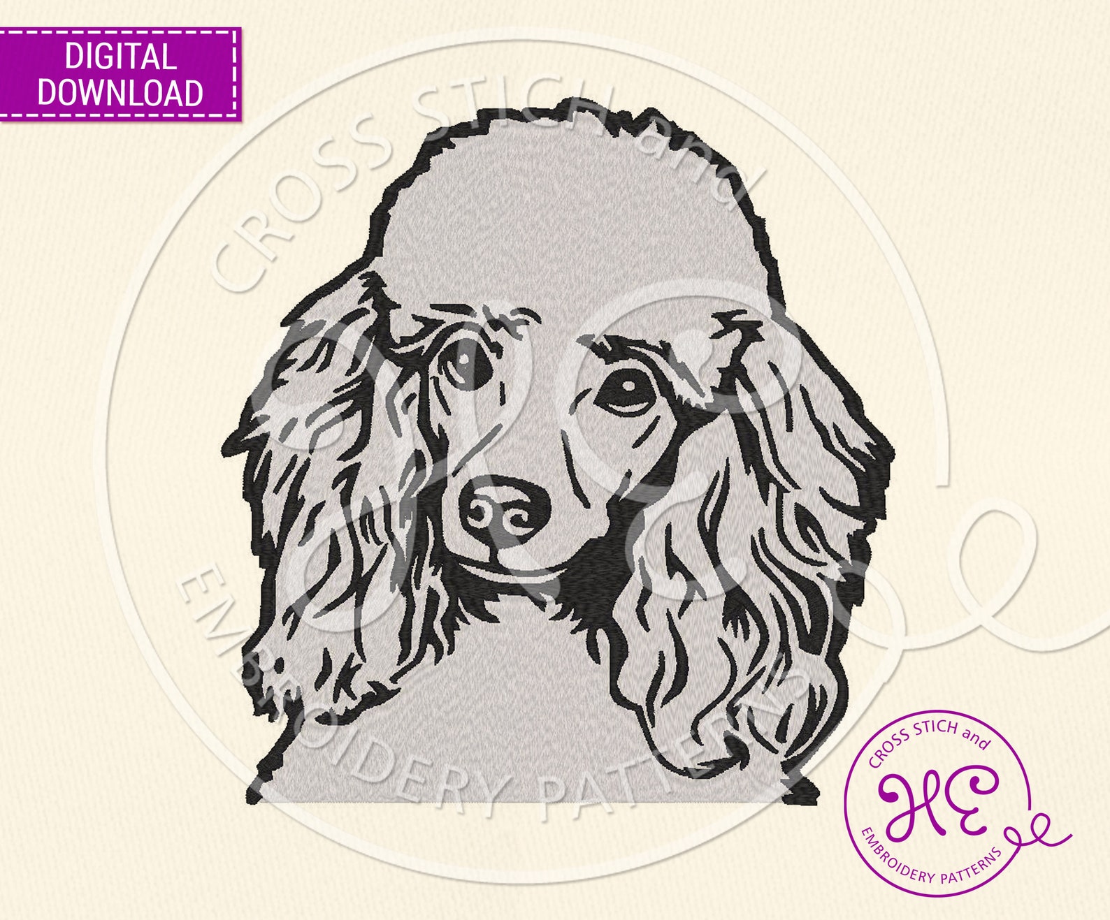 Poodle Embroidery Design Machine Embroidery Pattern | Etsy