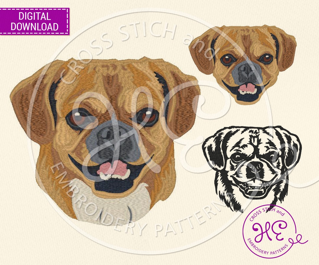 Puggle Embroidery Design, Machine Embroidery Pattern, Download, Cute ...